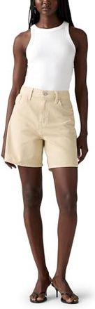 Levi's Femme Short Baggy Taille Haute Lin Denim Spacey Brown Rice Short Beige 32