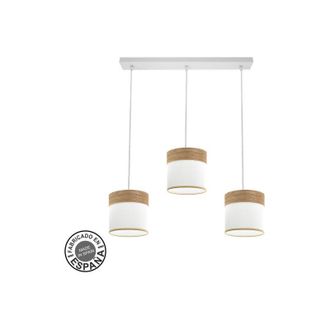 Fabrilamp Fabrilamp - Cloe 3xe27 blanc/blanc/bois clair regx60x16 cm