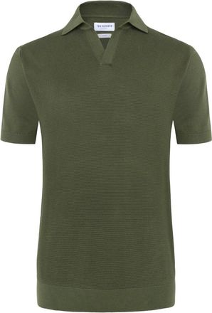 Tom Rusborg Leichtes Poloshirt aus Baumwolle mit Variokragen in