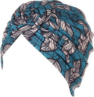 Generic Turban ethnique pour femme - Pour le cancer - Chapeau de t&ecirc;te sacr&eacute;, bleu, Taille unique
