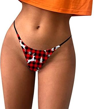 Generic String Noel Femme Sexy Chic Ouvert Slips Imprim&eacute; Respirant Culotte Sexy Femme &Eacute;rotique Shorties Femmes Sexy Culottes Femmes Grandes Tailles Thongs Tai