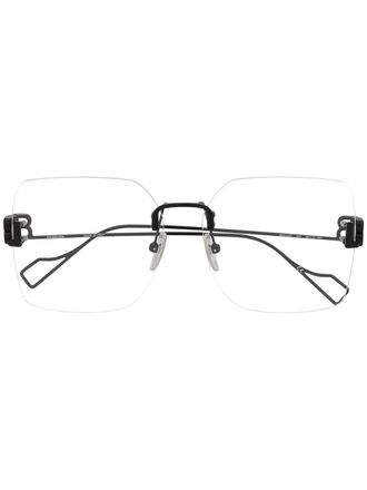 Balenciaga lunettes de vue à logo BB - Noir