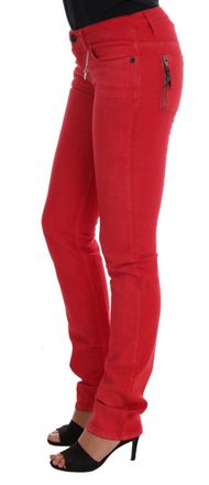 Costume National Womens Red Cotton Stretch Slim Jeans Clothing
