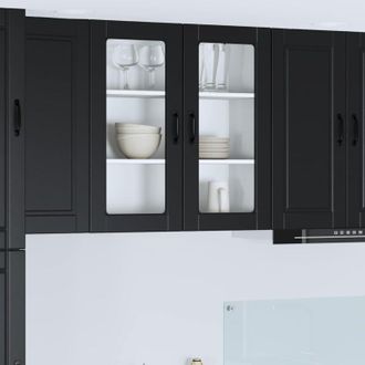 vidaXL vidaXL Armoire de cuisine Noir 80 x 31 x 80 cm Bois ding&eacute;nierie