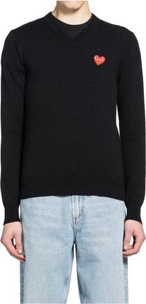 Comme Des Gar&ccedil;ons Homme, Pulls, Noir, Taille: S Pull en Laine Col V