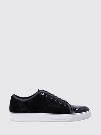 Lanvin Baskets DBB1 en cuir de veau su&eacute;d&eacute; avec bout en cuir verni