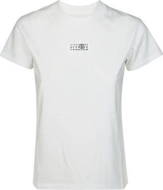 Maison Margiela Femme, Tops, Blanc, Taille: 36 FR T-shirt Numeric en jersey de coton