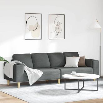 vidaXL vidaXL Ensemble de Canap&eacute;s Gris fonc&eacute; tissu
