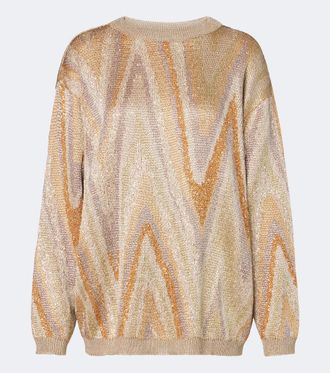 Missoni Pull Zigzag en lam&eacute; &agrave; sequins
