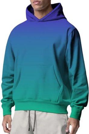 Generic Sweat &agrave; capuche l&eacute;ger uni pour homme 2026 sportif et d&eacute;contract&eacute; pour homme printemps et automne d&eacute;grad&eacute; de couleur tendance et tendance pour entra&icirc;ne