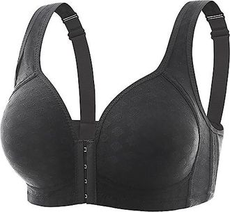 Generic Soutien-gorge 2026 pour femme - Confortable et sexy - Grande taille - Boucle avant - Style d&eacute;bardeur fin, Noir, 70