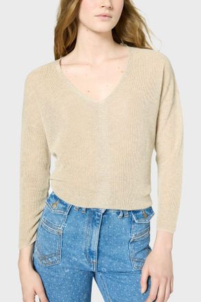 Gerard Darel Pull V en maille iris&eacute;e - JANIKA - Beige