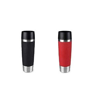 Emsa Standard-Design Travel Mugs, schwarz/rot, 2 x 500ml