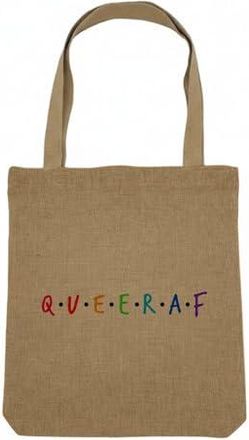 Fabulous Sac Shopping Tote Bag Aspect Lin - Queer AF LGBTQ+ Gay Lesbien Trans Price - Sac de Courses Toile Epaisse 360g Beige Naturel Cabas Port&eacute; Epaule Solide