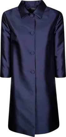 F.it manteau mi-long droit - Bleu