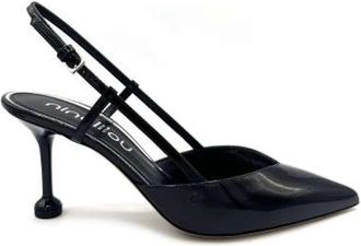Ninalilou Femme, Chaussures, Noir, Taille: 39 EU Escarpins Slingback en vernis noir