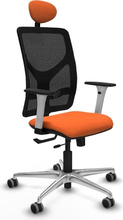 Piqueras y Crespo Ergonomischer Stuhl mit hoher R&uuml;ckenlehne, mit wei&szlig;en und schwarzen Armlehnen, h&ouml;henverstellbare Lendenwirbelst&uuml;tze und festes Kopfteil, ausgestattet 