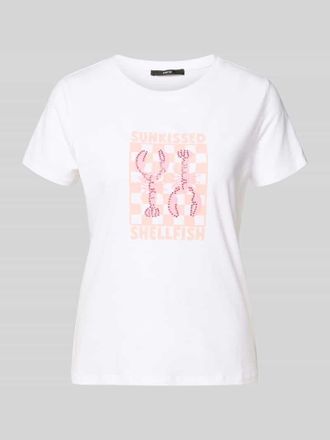 Zero T-Shirt mit Motiv-Print und Rundhalsausschnitt