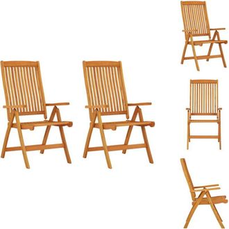 vidaXL Vidaxl - Klappbare Gartenst&uuml;hle 2 Stk. Massivholz Eukalyptus - Holz Gartenstuhl - Gartenm&ouml;beln - Esszimmerstuhl - Outdoor M&ouml;bel - Balkonm&ouml;bel