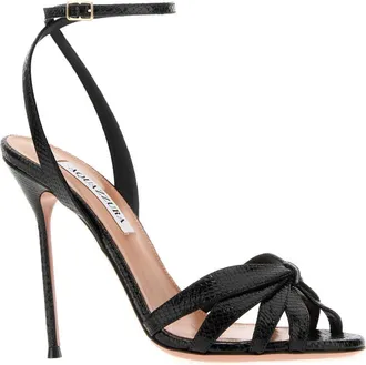 Aquazzura Womens Black Leather Soulmate Sandals Sandali