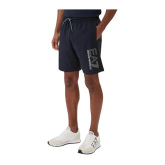 Emporio Armani Pantalon d&eacute;contract&eacute; en coton - Homme - Shorts - Bleu - Taille: XS