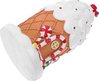 BESPORTBLE Lebkuchenhaus aus Kunstharz Miniatur Weihnachtsdorf Figur Kompakte Tischdekoration Langlebiges Winterdorf Ornament f&uuml;r Festliche Wohnraum und Schlafzi