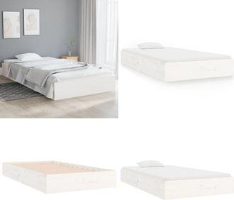 vidaXL Massivholzbett Wei&szlig; 100x200 cm - Holzbett - Massivholzbette - Kiefernbett - Singlebett - Jugendzimmer - Home & Living