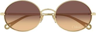 Chlo&eacute; Femme, Accessoires, Jaune, Taille: 55 MM Ch0326S Oval Lunettes de soleil