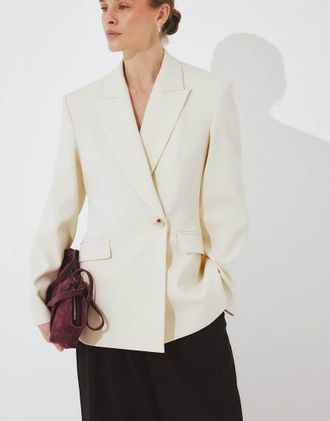 NA-KD Blazer ajust&eacute; effet superpos&eacute; - Blanc