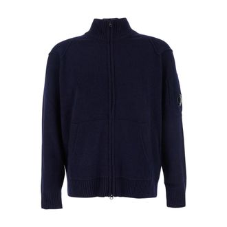 C.P. Company Lambswool Cardigan Strickjacken M&auml;ntel - - Knitwear - Herren - Blau - 2XL