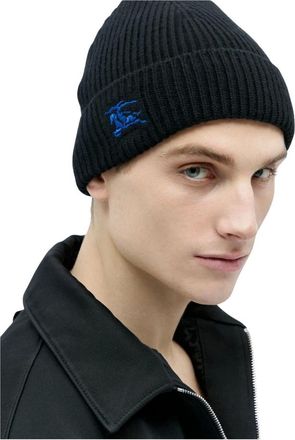 Burberry Homme, Accessoires, Noir, Taille: ONE Size Ribbed Cashmere Beanie