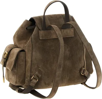 Brunello Cucinelli Sartorial Suede Backpack - Taupe