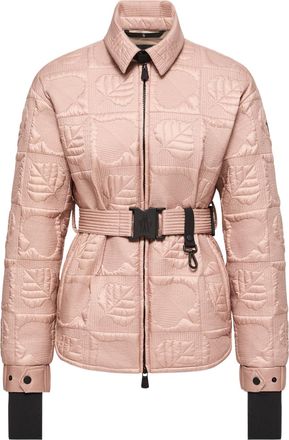 Moncler Moncler Surchemise Matelass&eacute;e Crevoux &Agrave; Motif Feuilles, Femme, Rose, Taille: 00