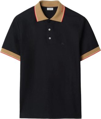 Burberry Polo en coton - Homme - Tops - Bleu - Taille: 2XL