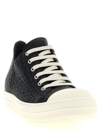 Rick Owens Python-Effect Lamb Leather Sneaker - Multicolor