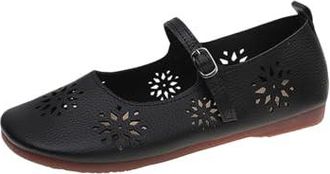 Generic Chaussures plates pour femme - Large largeur - Bout rond - Tendance - Respirantes - L&eacute;g&egrave;res - Pliables - Confortables - D&eacute;contract&eacute;es - Marie Jane - C