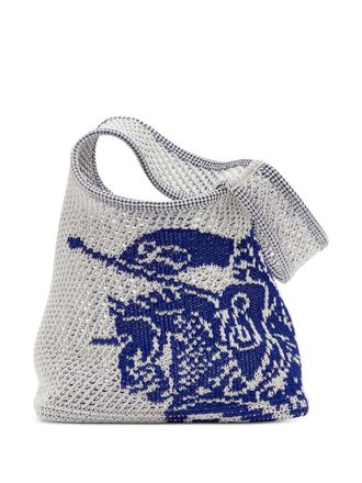 Burberry sac Equestrian Knight en crochet - Blanc