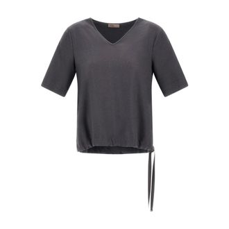 Herno Femme, Tops, Gris, Taille: 40 FR T-shirt Resort en Flanelle Mélange