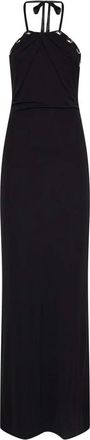John Richmond Femme, Robes, Noir, Taille: 34 FR Abito Lungo Scollo Halter e Design Essenziale