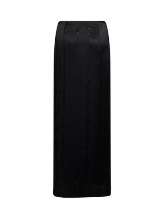 Maison Margiela Womens Maxi Skirt Draped Satin Black Acetate