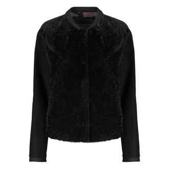 Moorer Pelz Einsatz Knopfjacke - - Jackets - Damen - Schwarzk - S