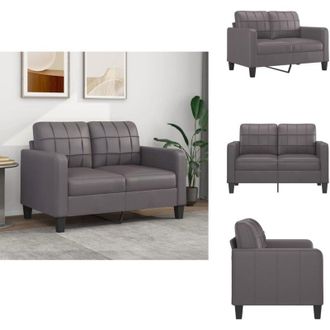 vidaXL 2-Sitzer-Sofa Grau 120 cm Kunstleder - 2-Sitzer Sofa - Grau - Wohnzimmersofa - Ledercouch - Modernes Sofa