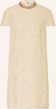 Luisa Cerano Luisa Cerano Bouclé-Kleid Mit Glitzergarn Und Schmucksteinen beige