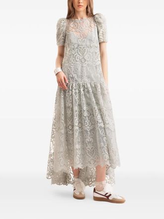 Gemy Maalouf embroidered midi dress - Gris