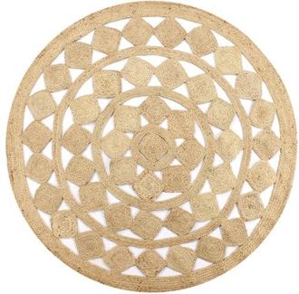 vidaXL Tapis Fait &agrave; la Main Jute Tress&eacute;e Carpette Moquette Plancher Coussin de Sol Salon Chambre &agrave; Coucher Int&eacute;rieur Salle de S&eacute;jour Maison 90 cm