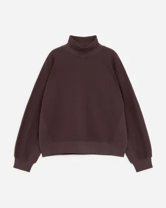 Arket French-Terry-Sweatshirt Mit Stehkragen -Braun