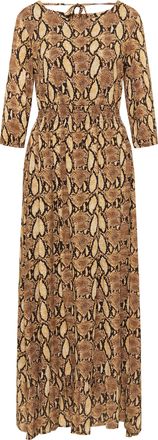 Faina Maxikleid Damen beige schlange