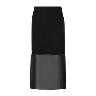 Sportmax Schwarzer Bleistiftrock Baumwolle Voile Hohe Taille - - Skirts - Damen - Schwarzk - S