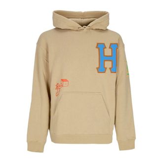 HUF Casual Oatmeal Hoodie mit Patches - - Sweatshirts & Hoodies - Herren - Beige - XL