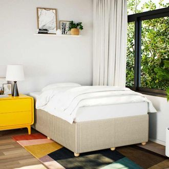 vidaXL Cadre de lit sans matelas cr&egrave;me 120x190 cm tissu vidaXL